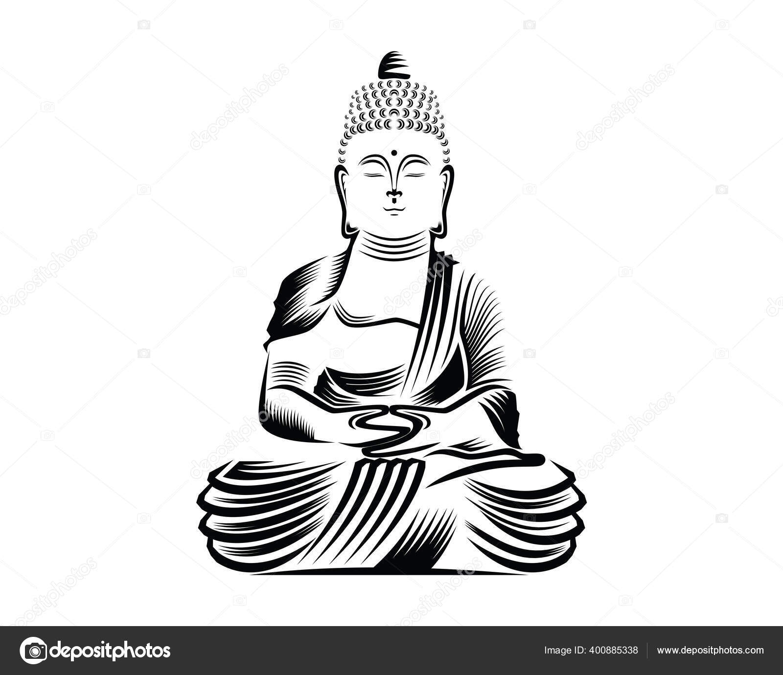 Buddha Illustration Silhouette Style Vector Stock Vector by ©Derriva ...