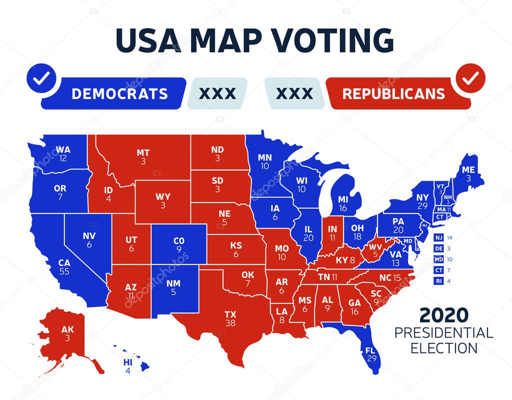 Mapa De Resultados De Las Elecciones Presidenciales De Estados Unidos