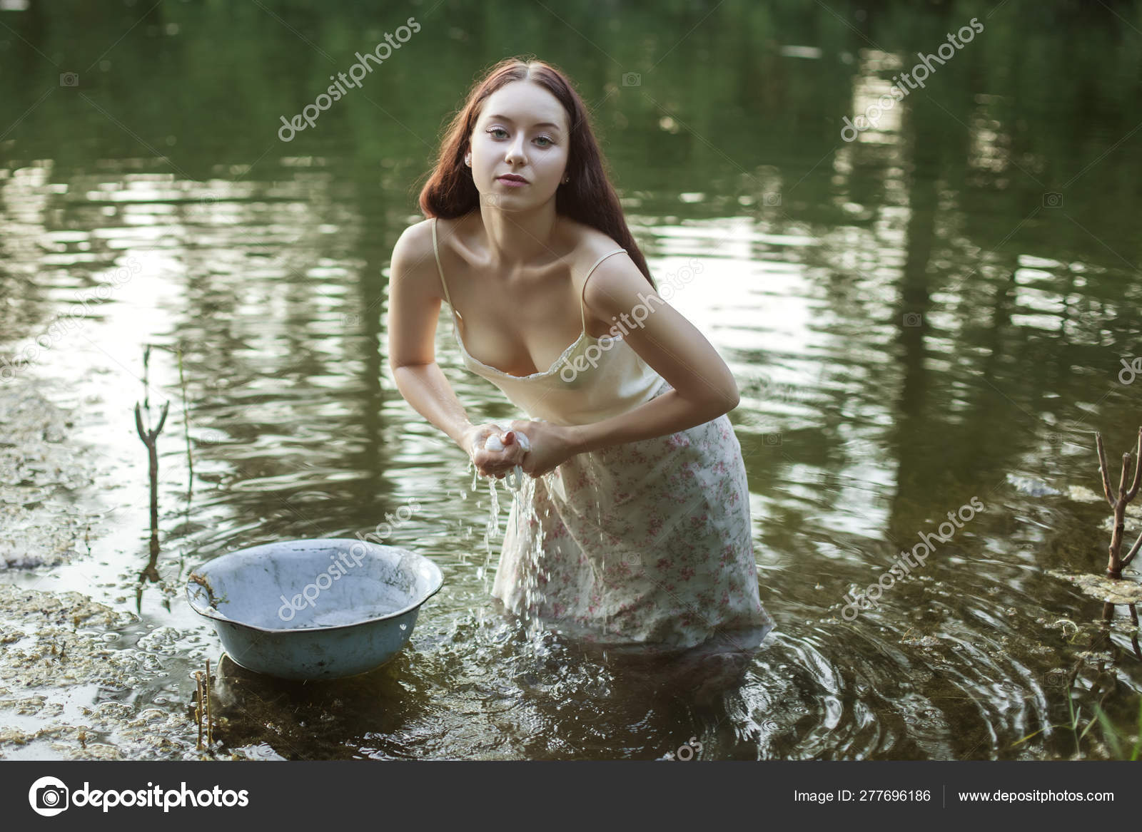Washing Clothes In River
