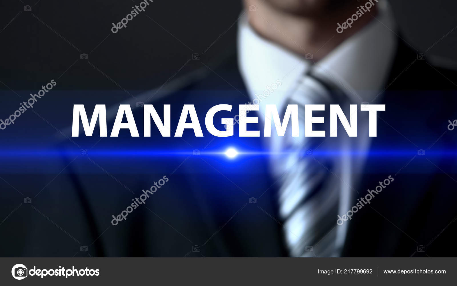 Management Male Suit Standing Front Screen Business Strategy Company ...