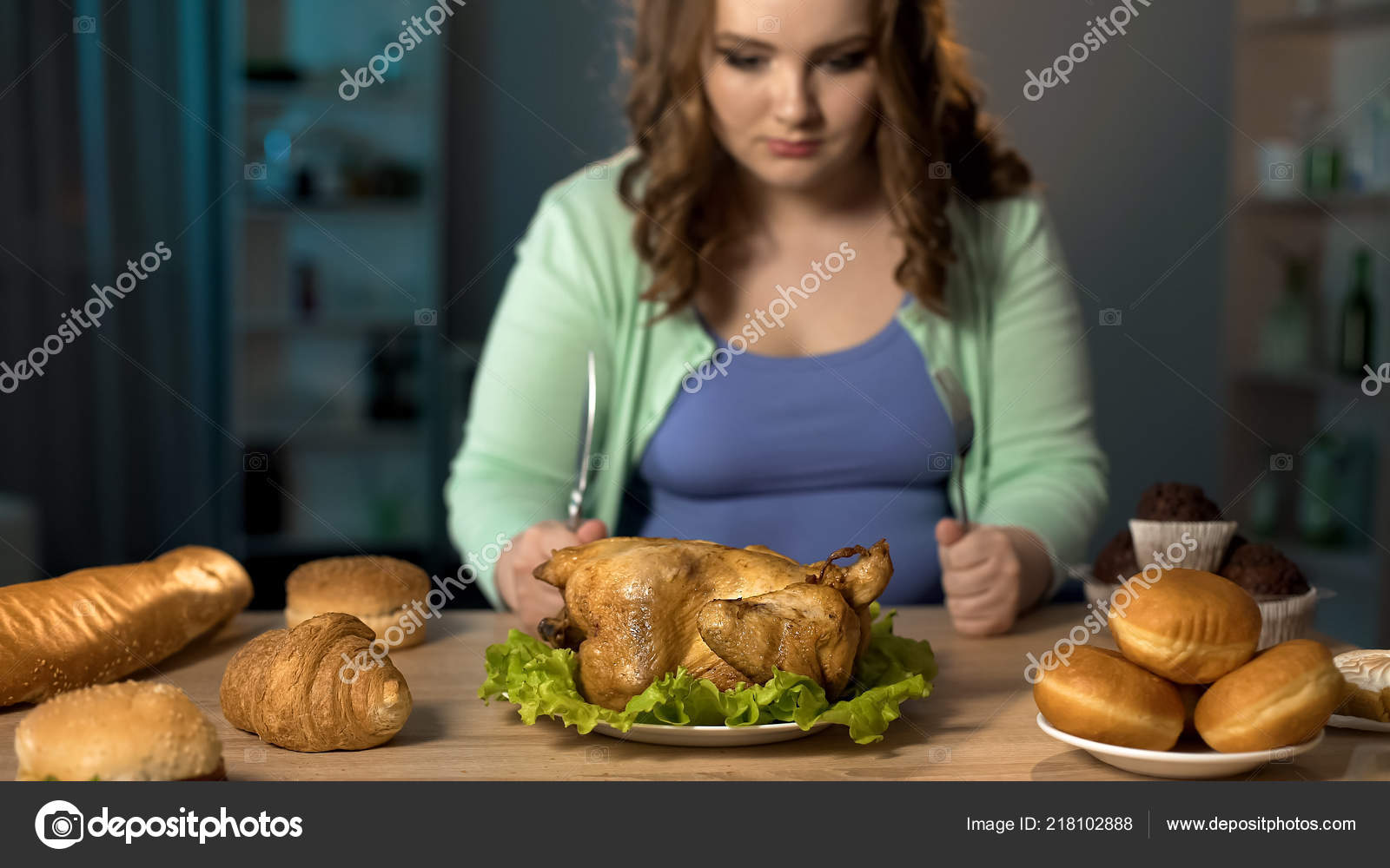 Fat Women With Chicken