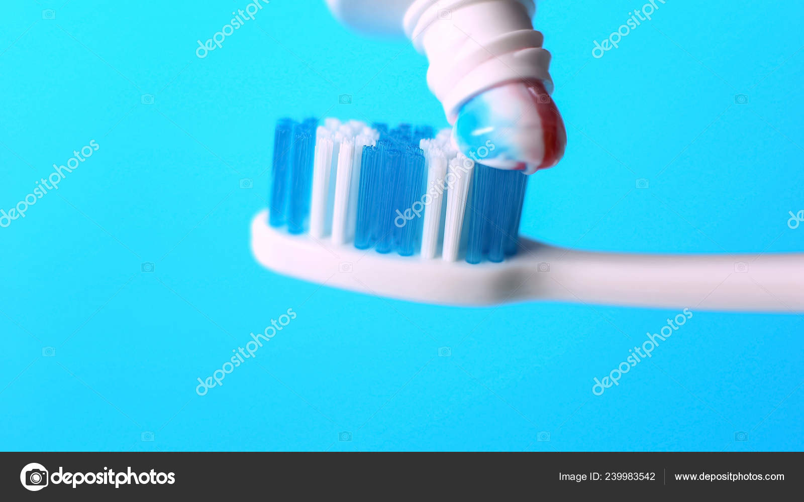 Toothpaste Putted Toothbrush Tips Rules Dental Healthcare Macro — Stock ...