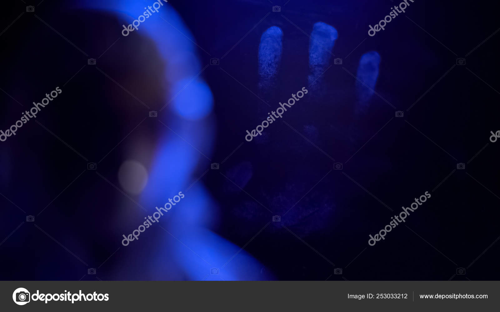 Hand Fingerprint Window Glass Crime Evidence Forensic Science Research ...