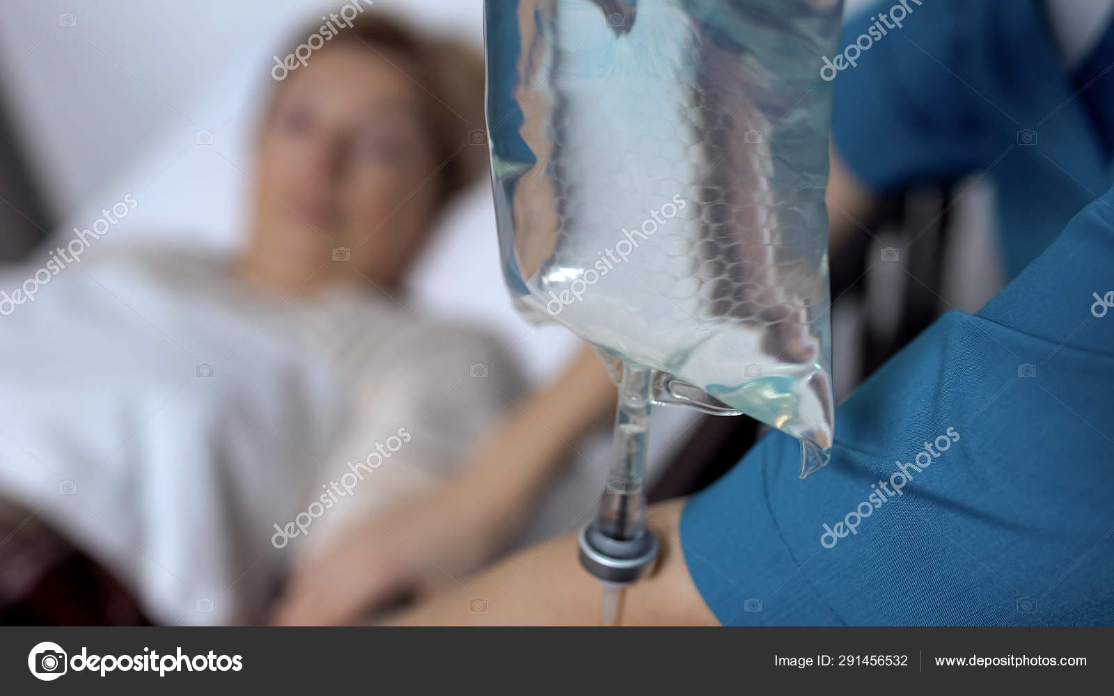 Dropper Ill Patient Lying Resuscitation Ward Doctor Making Injection ...