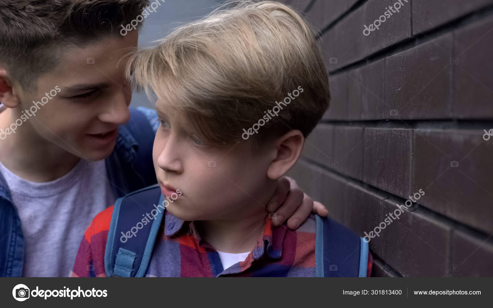 Cruel Teenage Boy Threatening Depressed Student Verbal Abuse ...