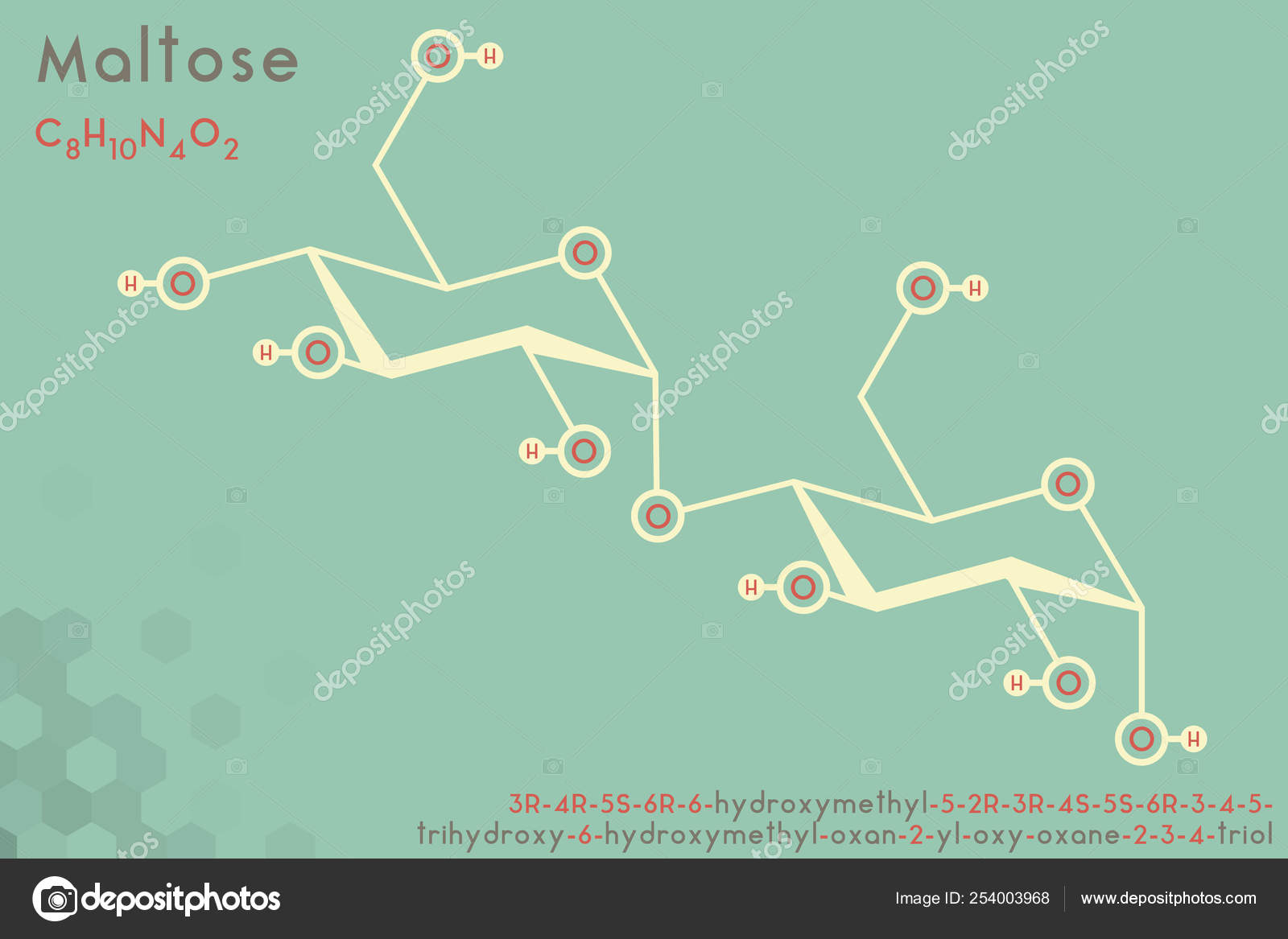Large Detailed Infographic Molecule Maltose Stock Vector Image by ...