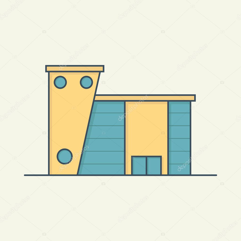 Ilustración del vector del icono del centro comercial. Concepto de edificio comercial. Centro ...