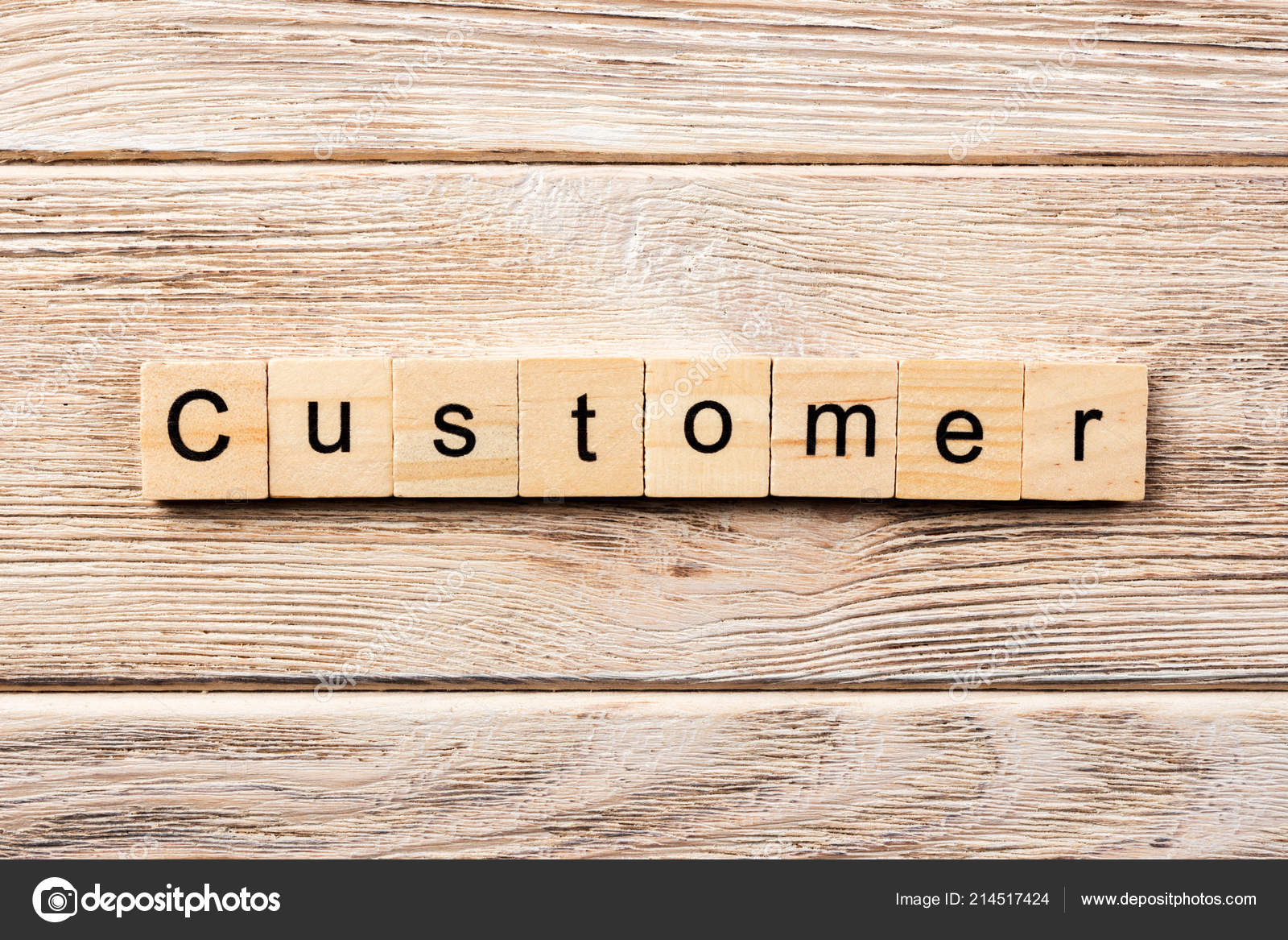 Customer Word Written Wood Block Customer Text Table Concept — Stock ...