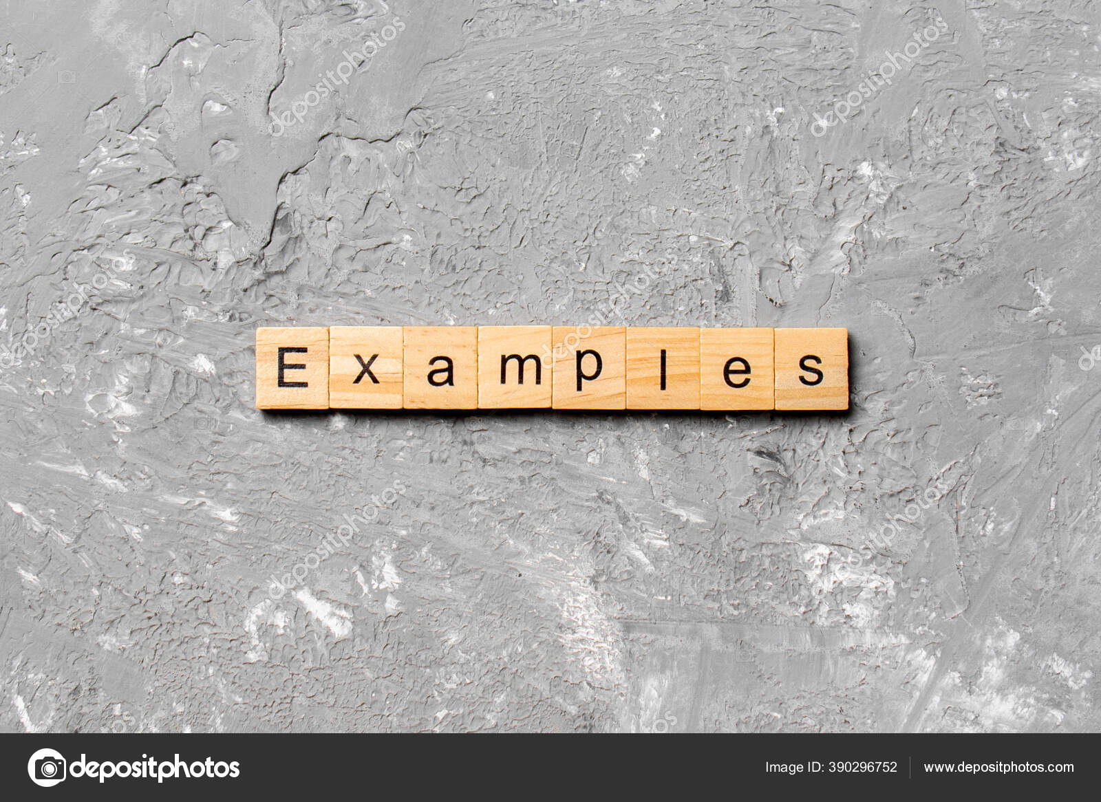 Examples Word Written Wood Block Examples Text Table Concept — Stock ...