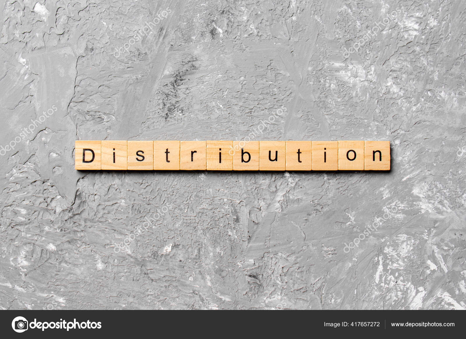 Distribution Word Written Wood Block Distribution Text Table Concept ...