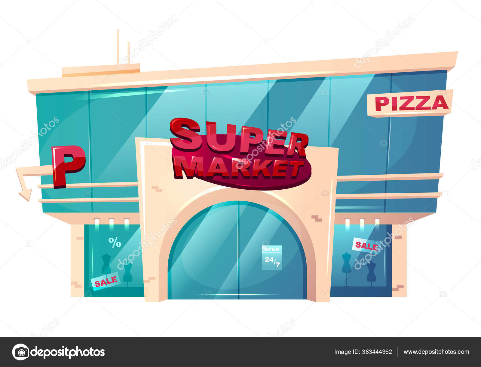 Edificio De Supermercado De Dibujos Animados