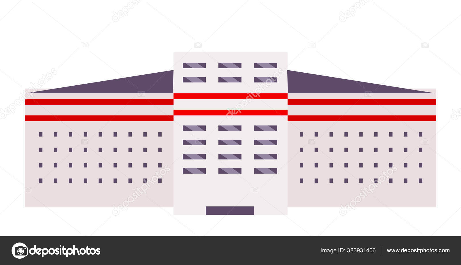 Building exterior cartoon vector illustration. Industrial factory ...