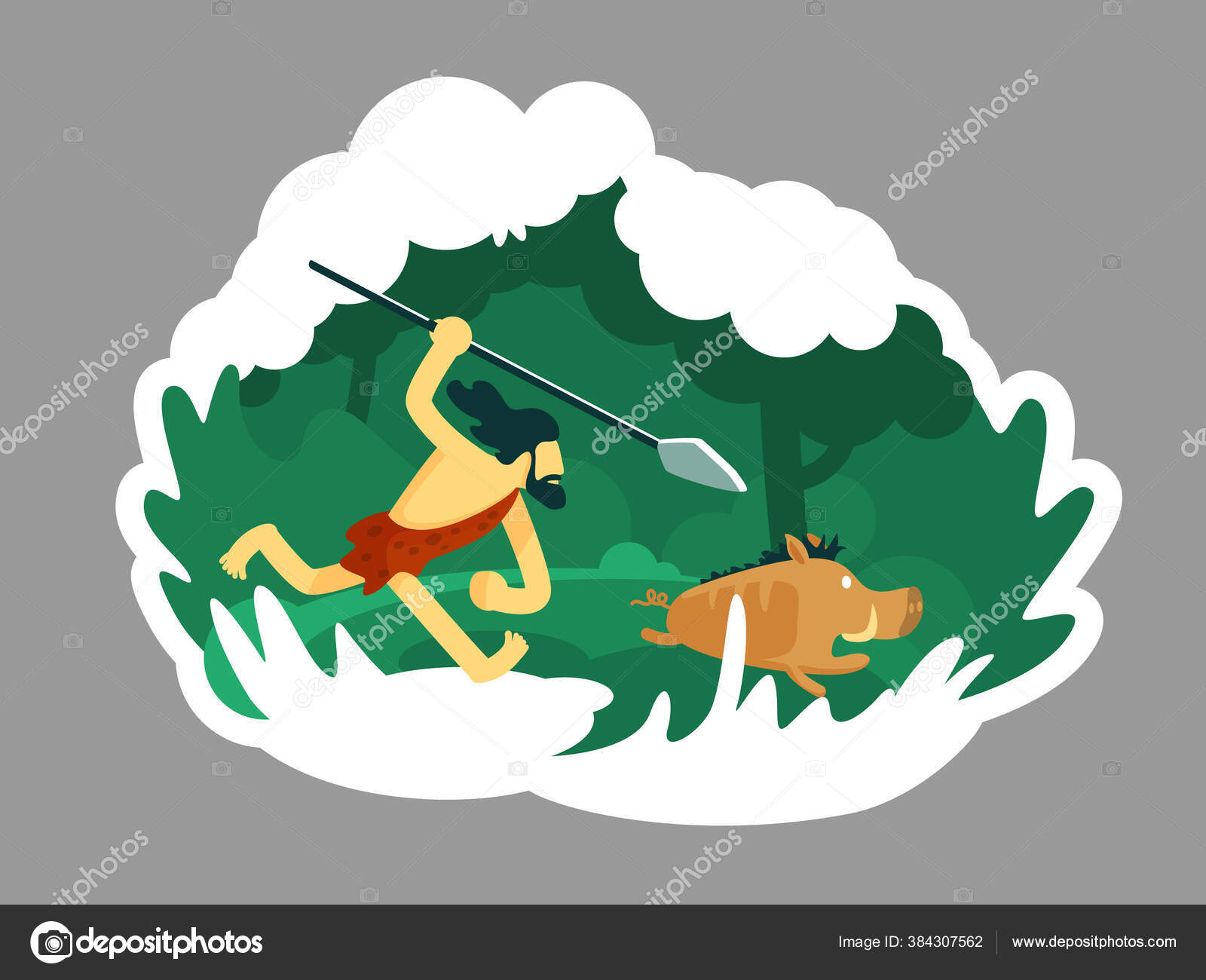 Hunter 2D vector web banner, poster Stock Vector Image by ©ntlstudio ...