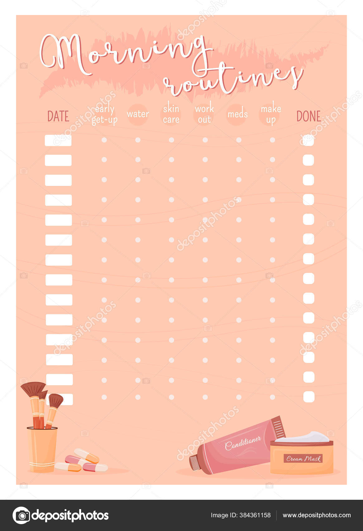 Mourning routines creative planner page design Stock Vector by ©TheImg ...