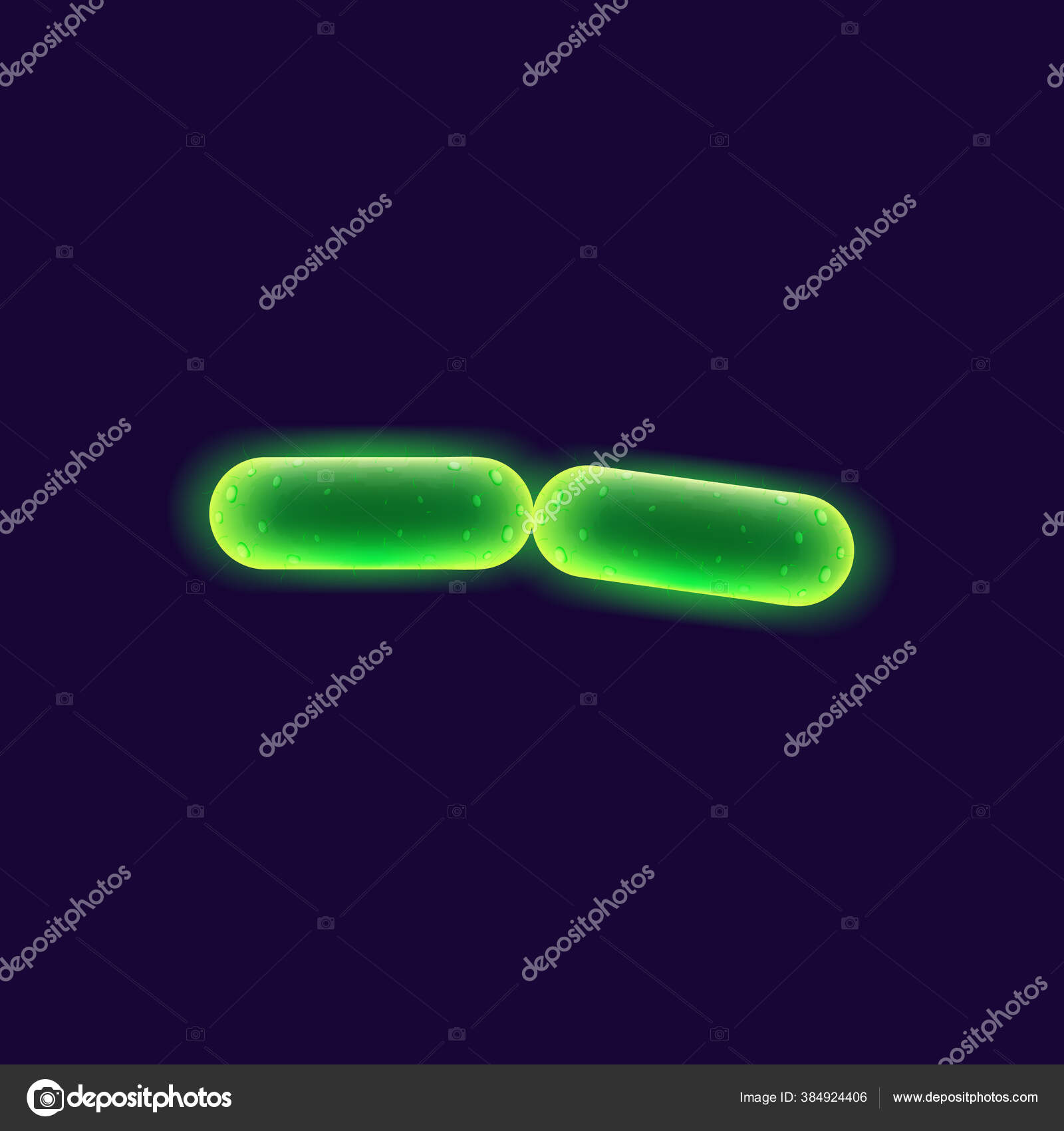 Bacteria Cell Realistic Vector Illustration Connected Pathogenic ...