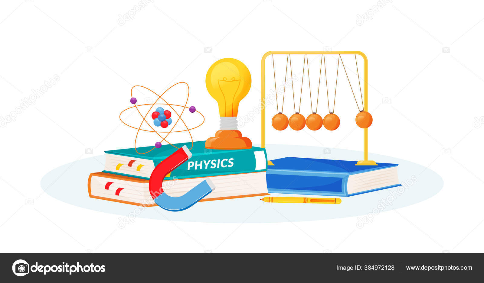 Física Concepto Plano Vector Ilustración Materia Escolar Metáfora Las ...