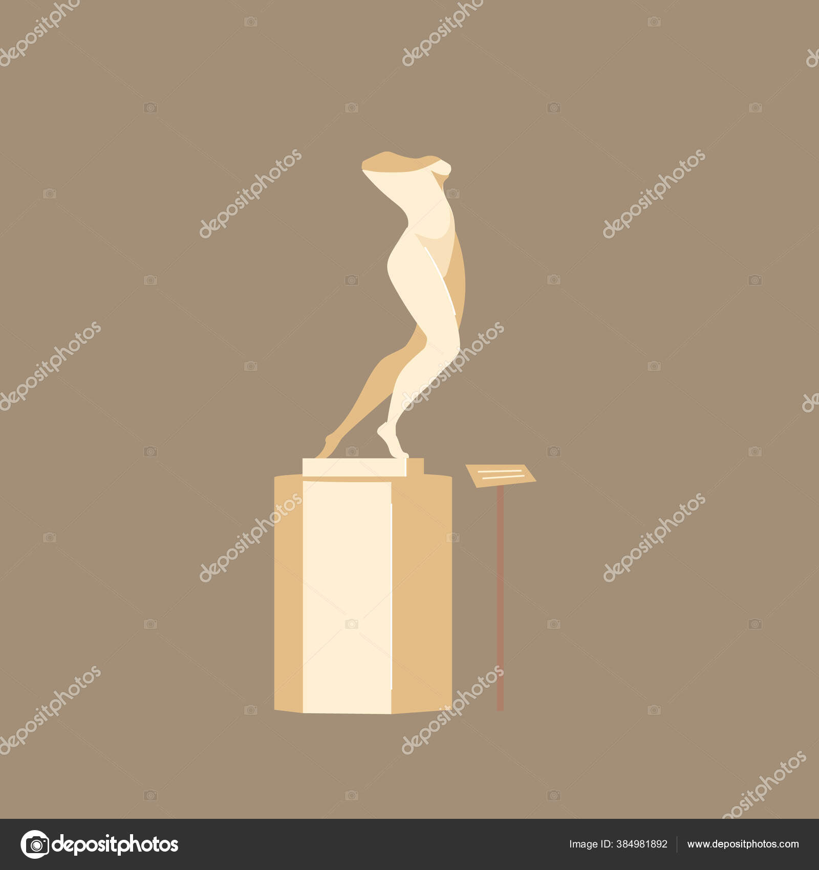 Corpo Humano Escultura Desenho Animado Ilustração Vetorial Instalação ...