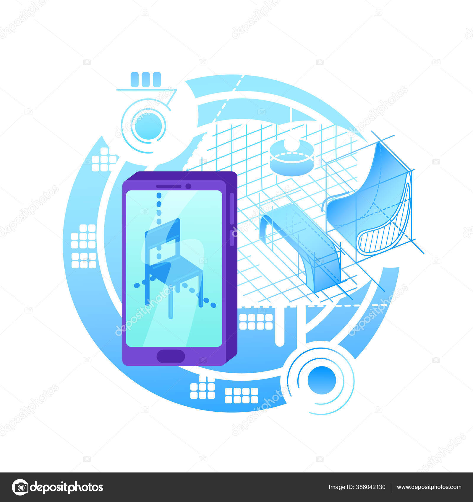 Mixed Reality Projection Vector Web Banner Poster Smartphone Experience ...