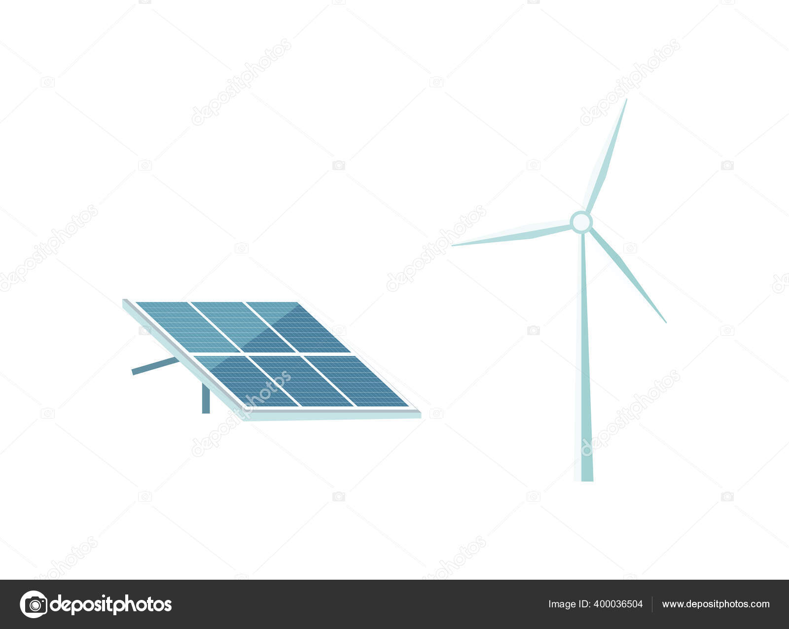 Renewable Energy Flat Color Vector Objects Set Solar Panels Wind Stock Vector by ©TheImg 400036504