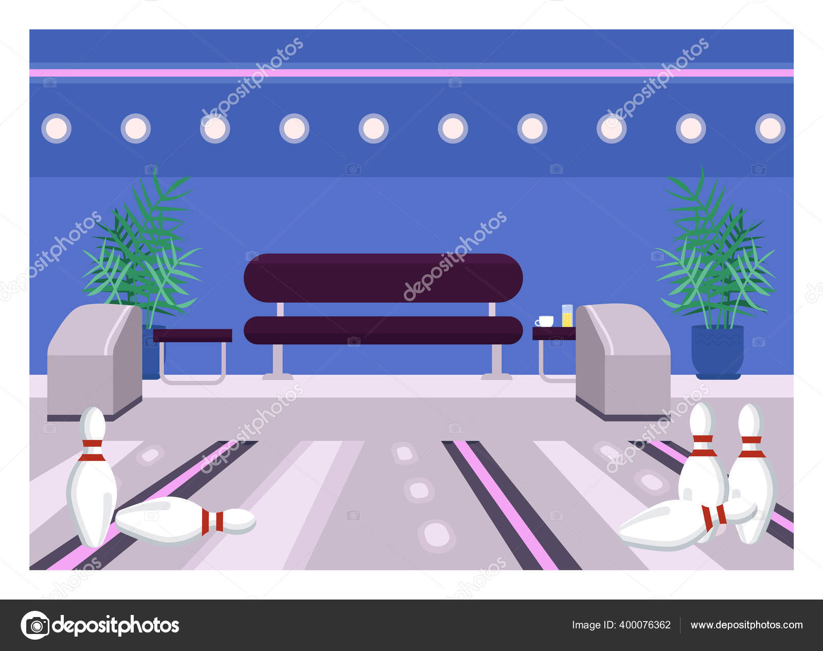 Bowling Alley Lane Vector