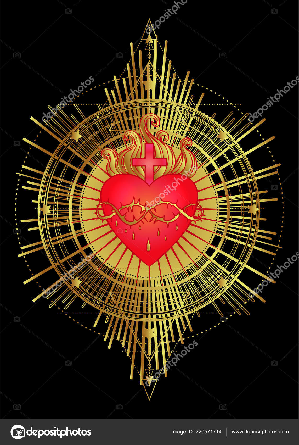 Simple Sacred Heart Of Jesus Tattoo