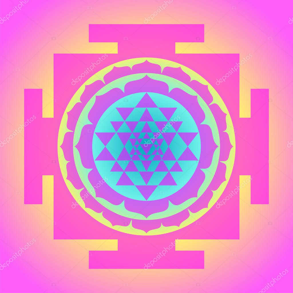 El Sri Yantra o Sri Chakra, forma del diagrama místico, Shri Vid 2022