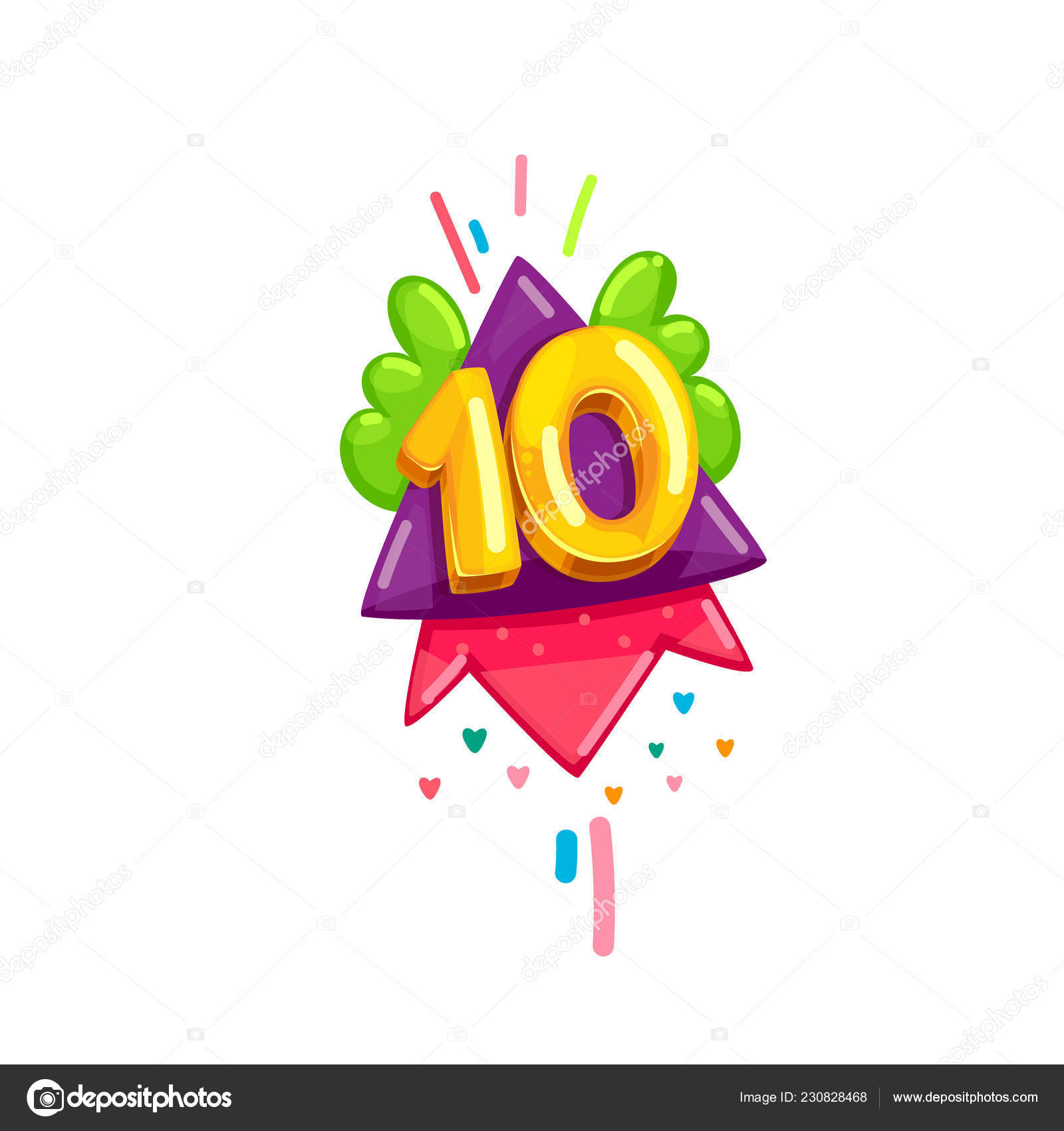 Feliz Símbolo Color Número Dibujos Animados Niños Vector Ilustración ...