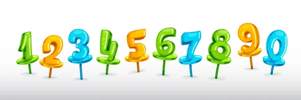 Cartoon Toy Colored Numbers Children Vector Character Set Stock Vector ...