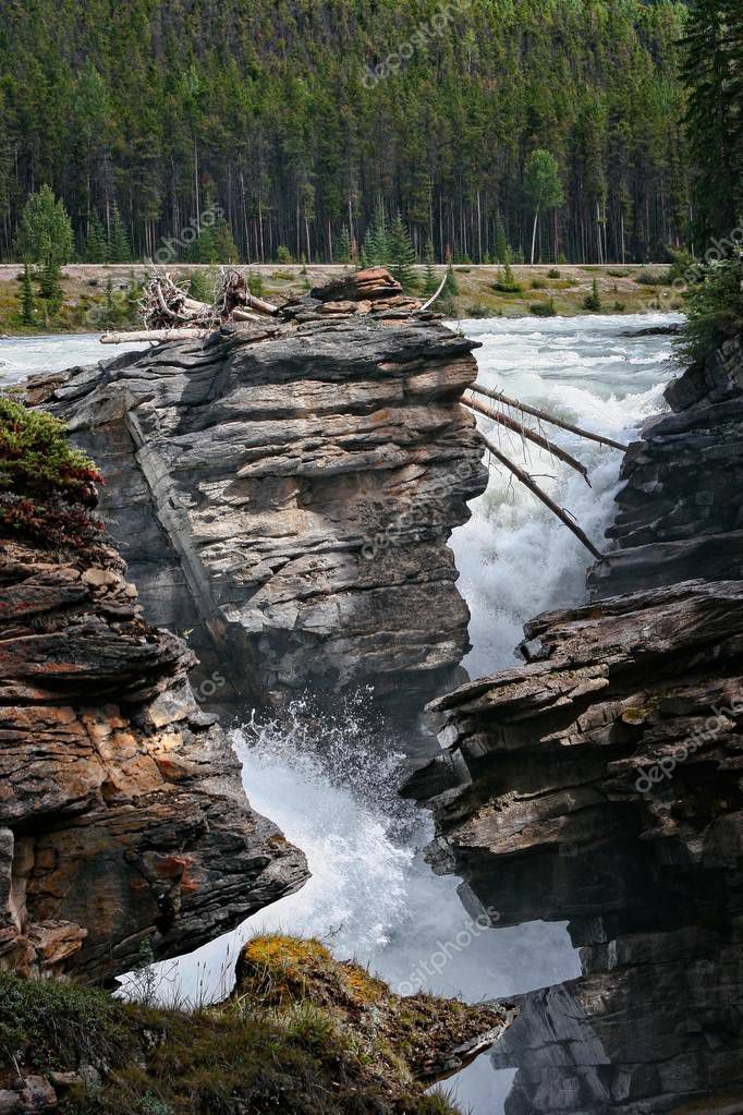Rápidos en el río Athabasca en el Parque Nacional Jasper 2022