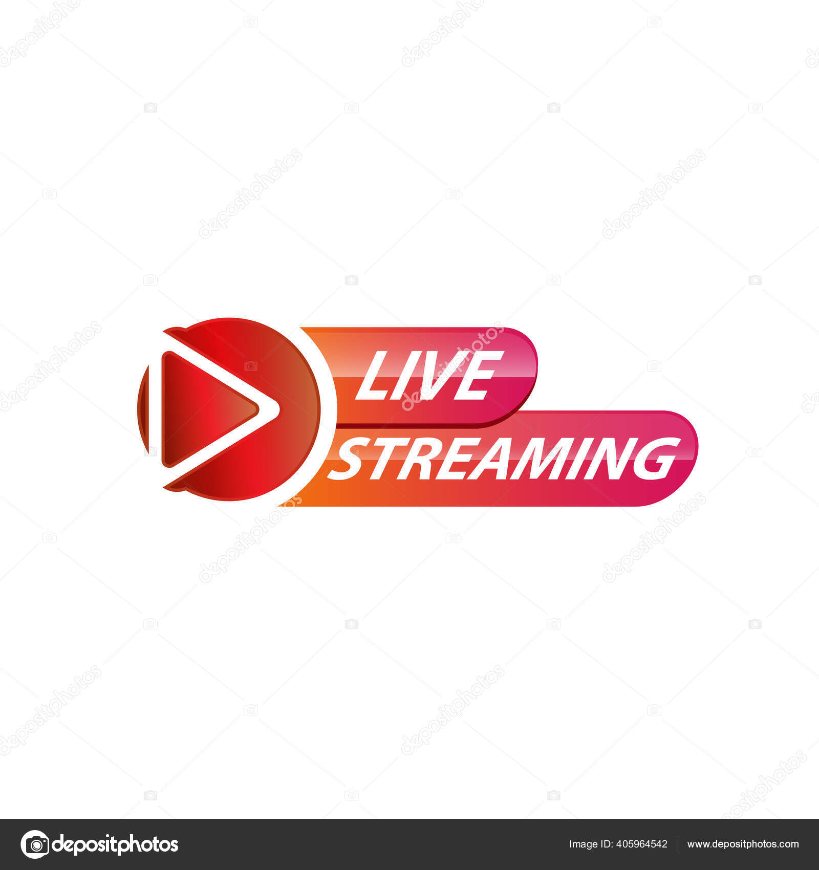 Logo Transmisión Vivo Elemento Diseño Vectores Con Botón Reproducción ...