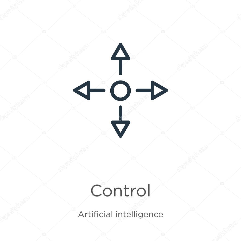 Icono de control. Icono de contorno de control lineal delgado aislado ...