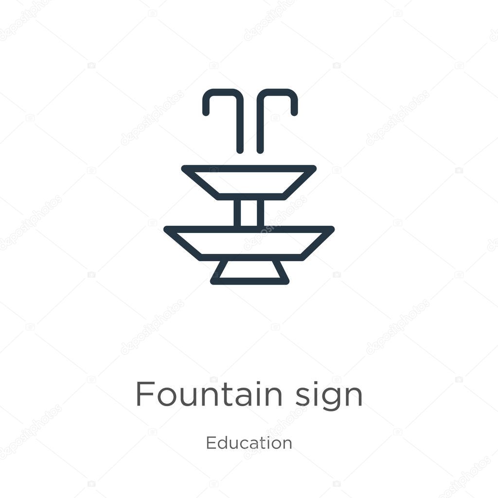 Icono de signo de fuente. Signo de fuente lineal delgada esbozo icono ...