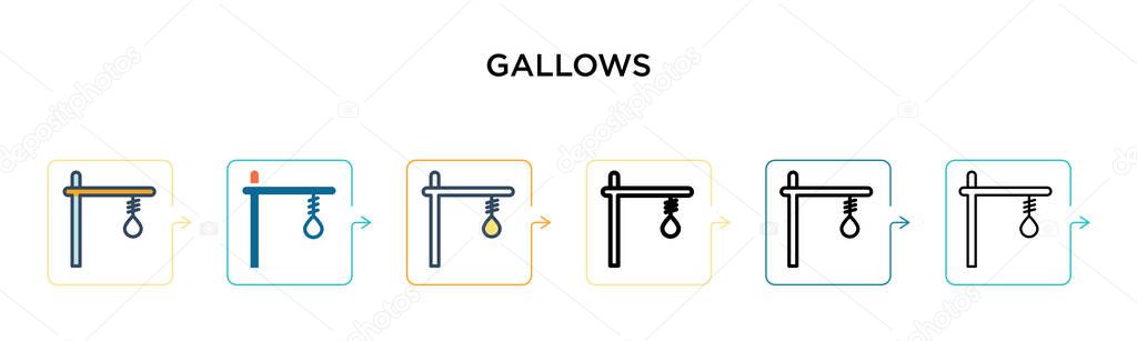 Icono de vector de horca en 6 estilos modernos diferentes. Negro, dos ...