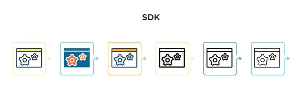 Sdk icono vectorial en 6 estilos modernos diferentes. Negro, dos iconos ...