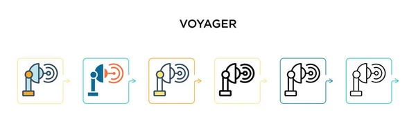 Icono del vector Voyager en 6 estilos modernos diferentes. Negro, dos ...