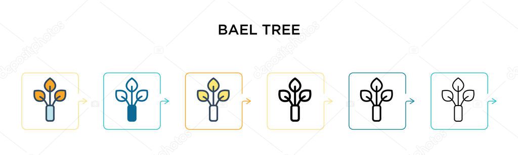 Icono de vector de árbol de Bael en 6 estilos modernos diferentes ...