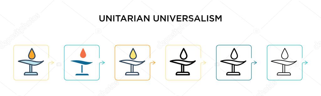 Icono vectorial del universalismo unitario en 6 estilos modernos ...