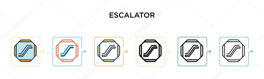 Icono de vector de signo de escalera en 6 estilos modernos diferentes ...