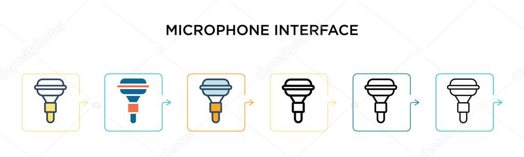 Icono de vector de interfaz de micrófono en 6 estilos modernos ...