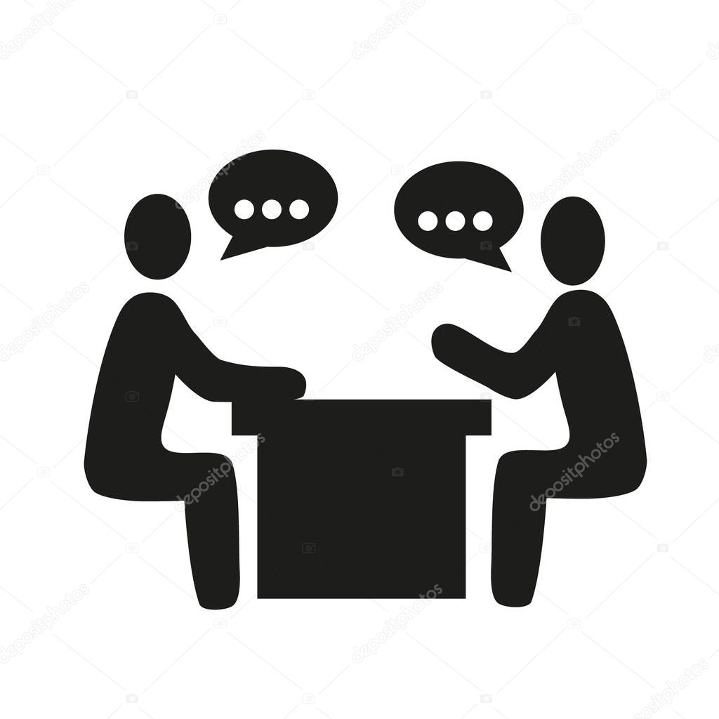 En el cuadro, un icono de las conversaciones entre dos personas ...