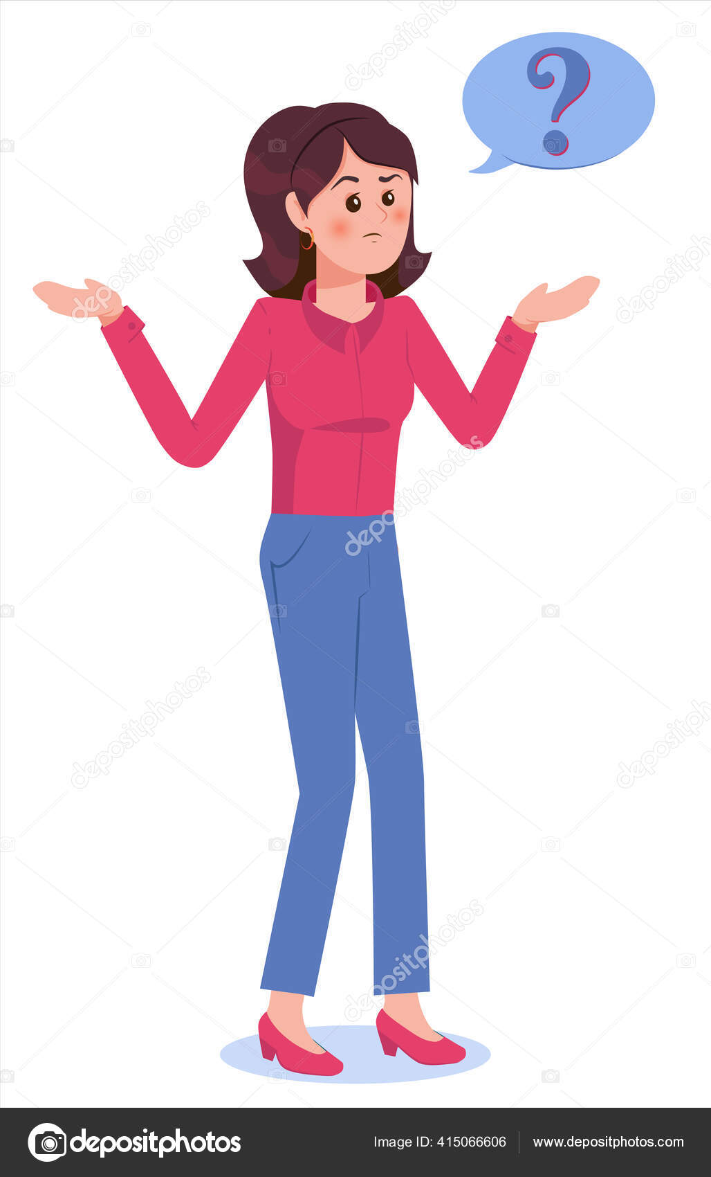 Puzzled Woman Clipart