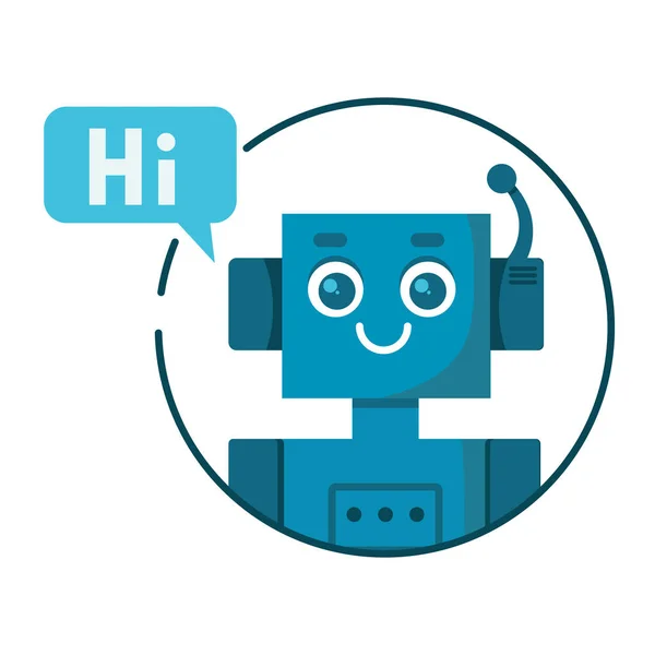 Cute smiling robot, chat bot say hi.Vector modern flat cartoon ... Cute smiling robot, chat bot say hi.Vector modern flat cartoon ...
