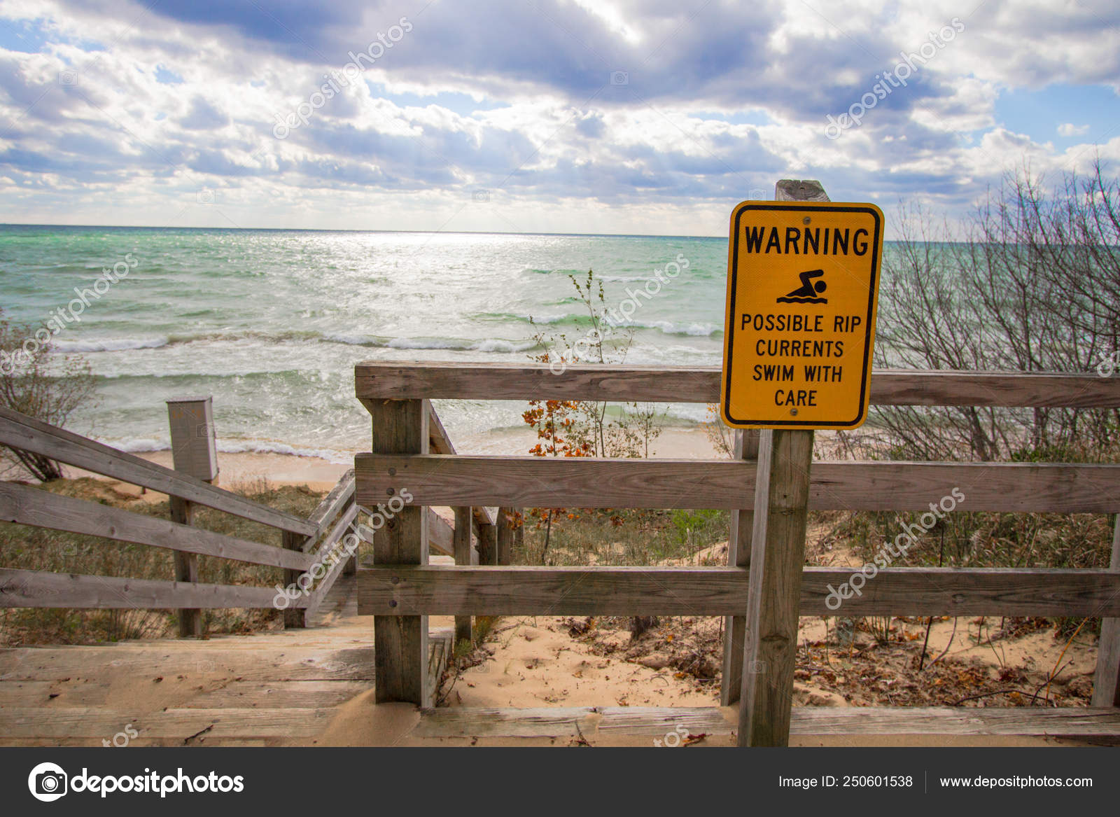 Rip Current Warning Sign Beach Entrance Warning Dangerous Rip Currents ...