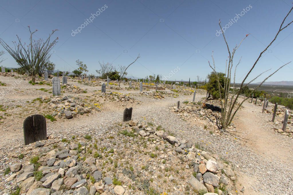 Cementerio Boot Hill. Cruces de madera y lápidas en el histórico ...