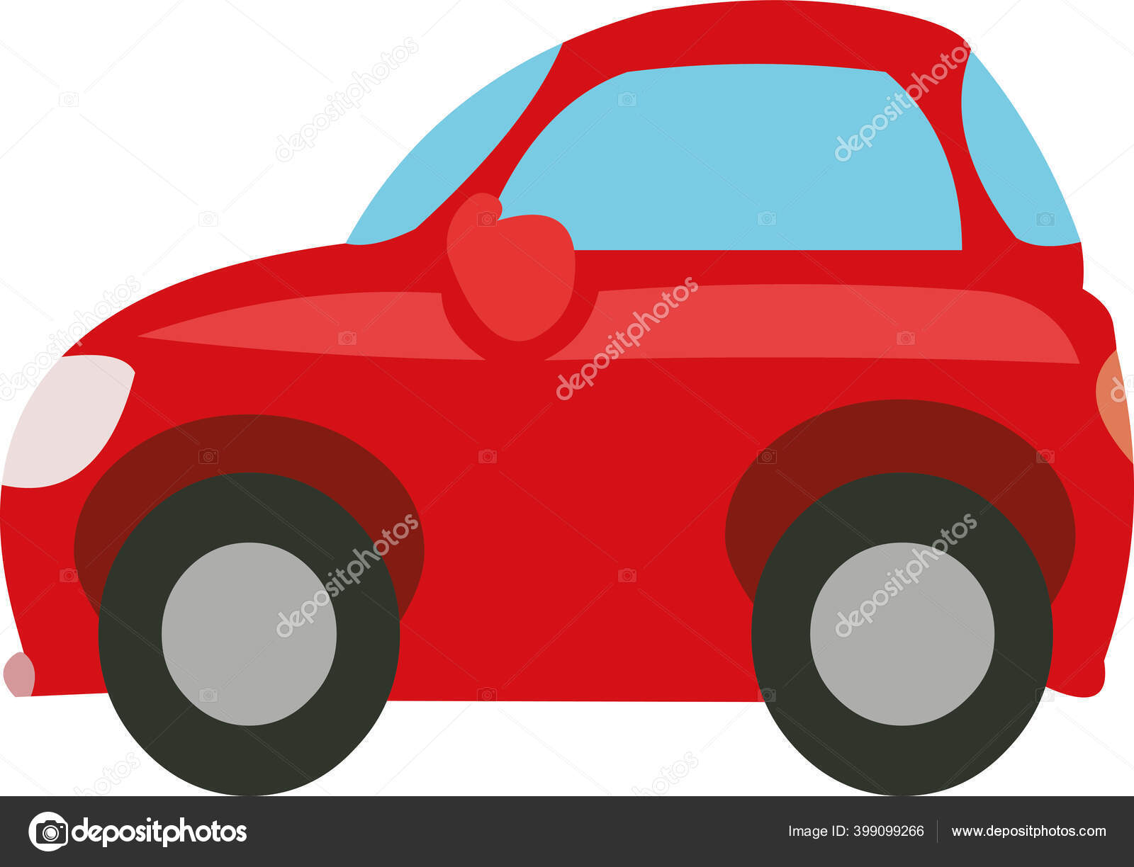 Vector Illustration Classic Simple Red Car Stock Vector by ...
