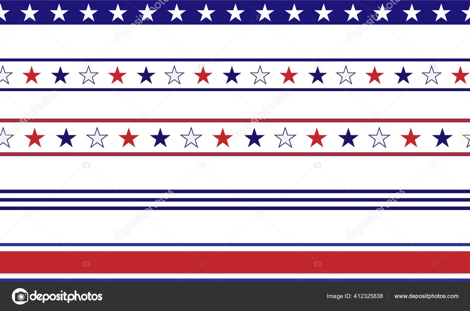 Patriotic Star Border Line