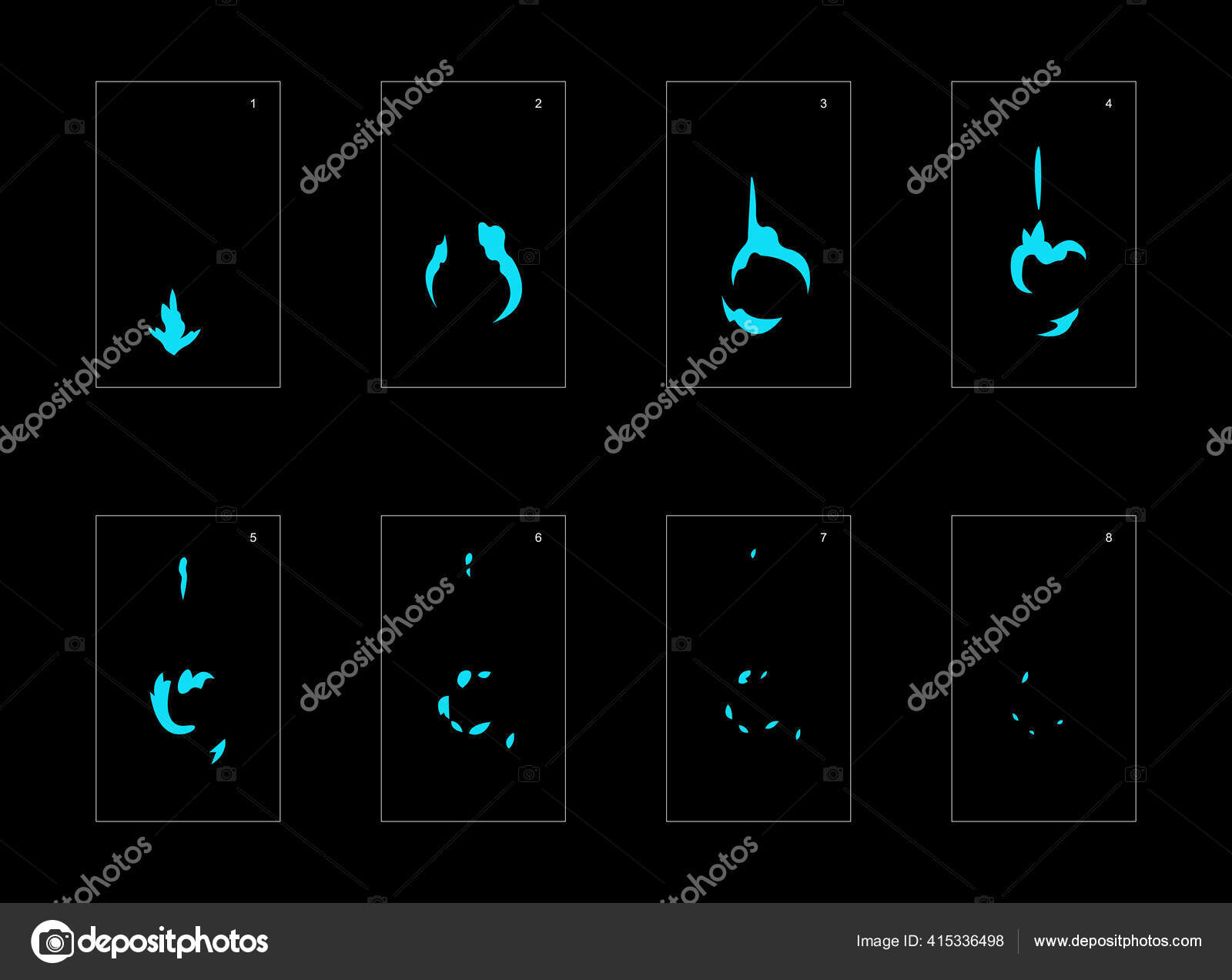 Efeito Fumo Folha Sprite Animação Fumaça Azul Animação Efeito Fumo ...