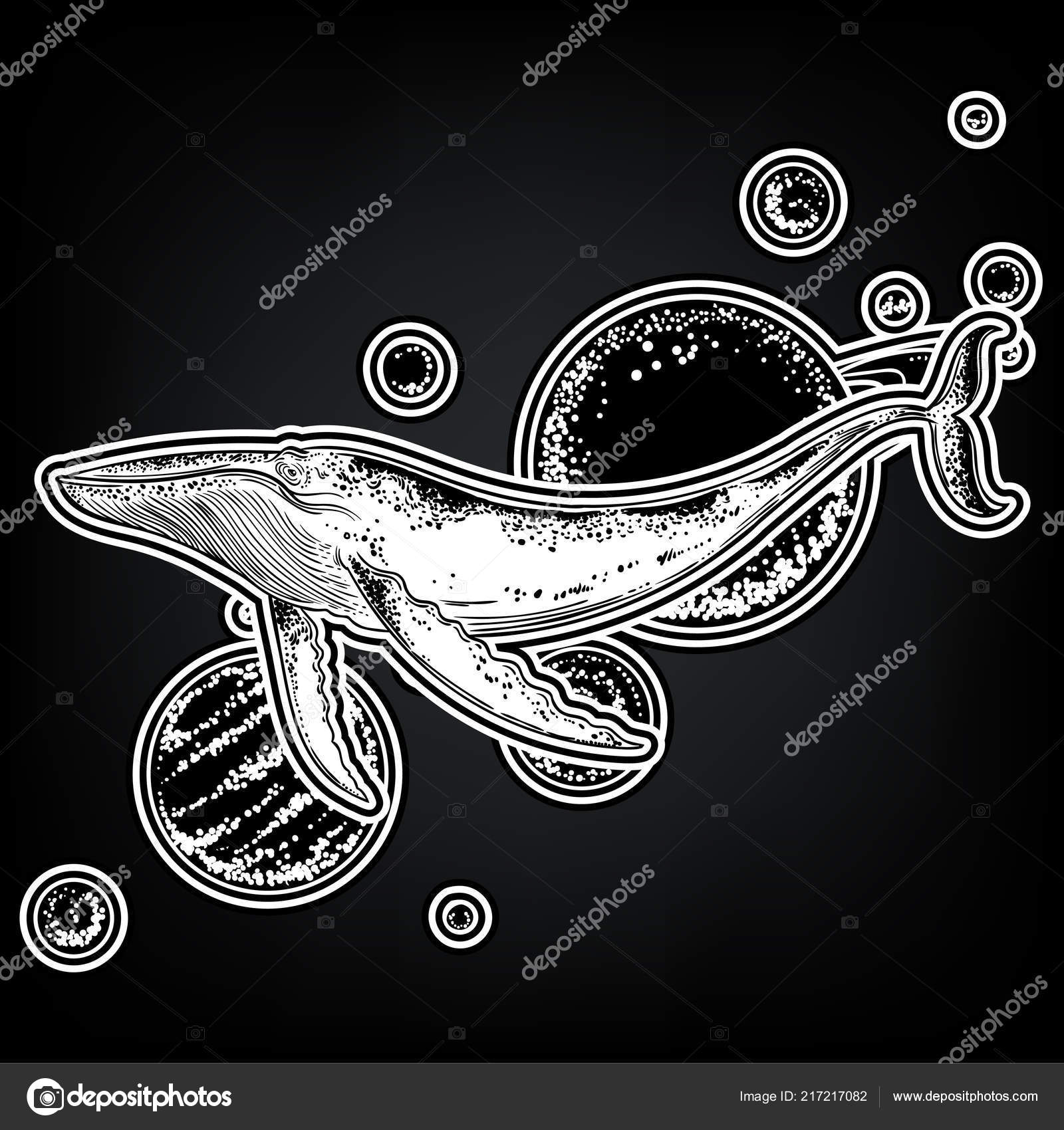 Hand Drawn Whale Cosmic Background Cosmos Universe Occultism Sacral ...