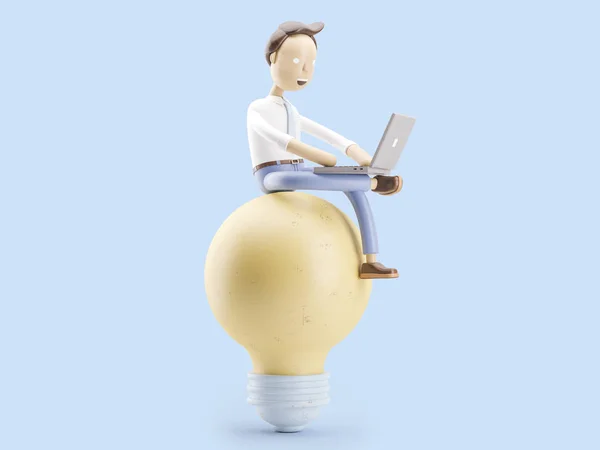 Businessman Billy with light bulb instead of head. Innovation and ...