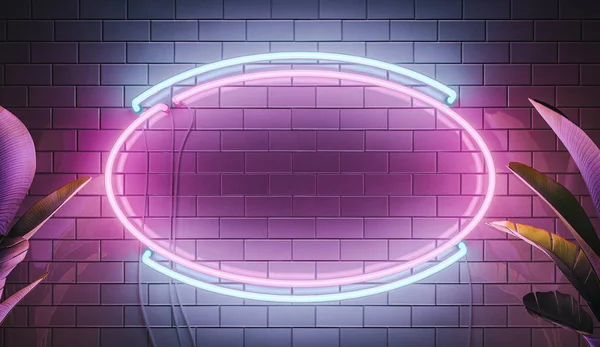 Neon light sign board background. 3d modern illustration. Neon elements ...